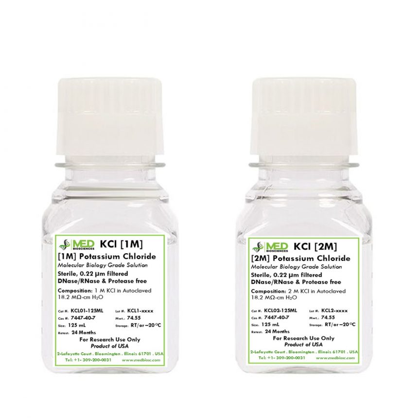 Potassium Chloride Solution [1.0 M and 2.0 M] – Molecular Biology Grade KCl Solution – Med ...