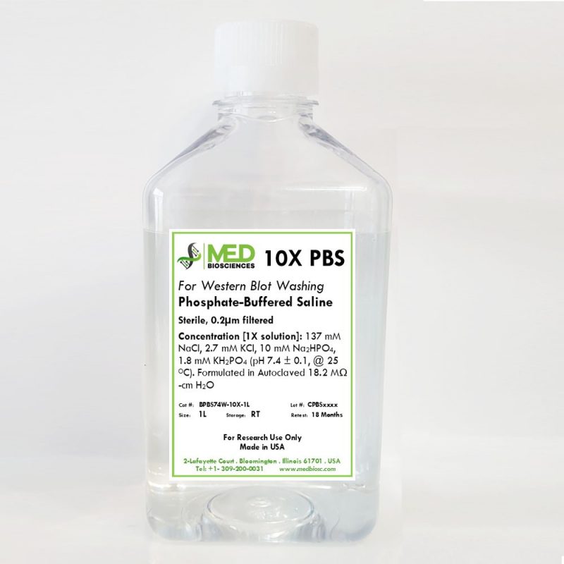 10X PBS – Phosphate Buffered Saline (pH 7.4, for Western Blot Washing ...
