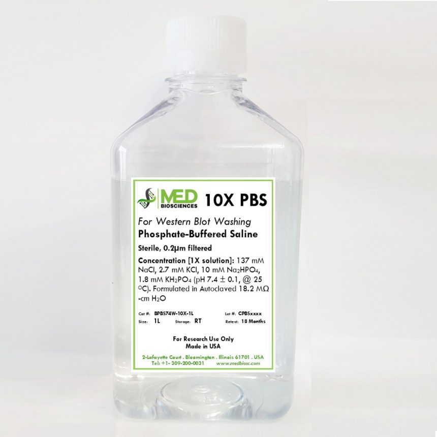 10X PBS – Phosphate Buffered Saline (pH 7.4, for Western Blot Washing ...