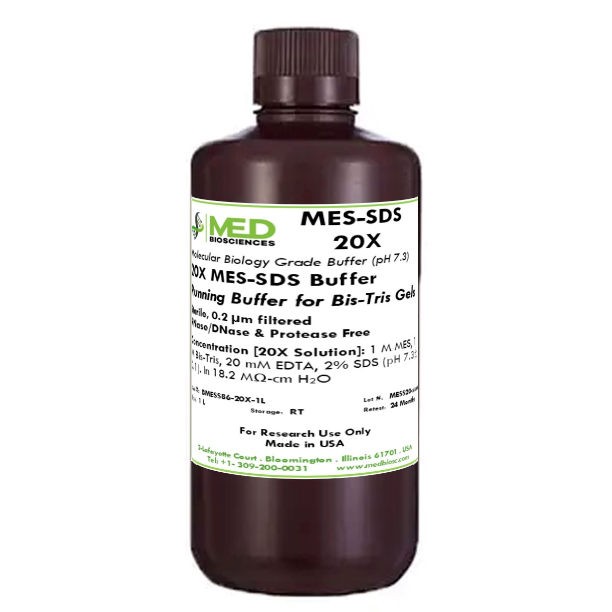 20X MES SDS Running Buffer pH 7 3 For Electrophoresis Of Bis Tris 20X MES SDS Running Buffer pH 7 3 For Electrophoresis Of Bis Tris