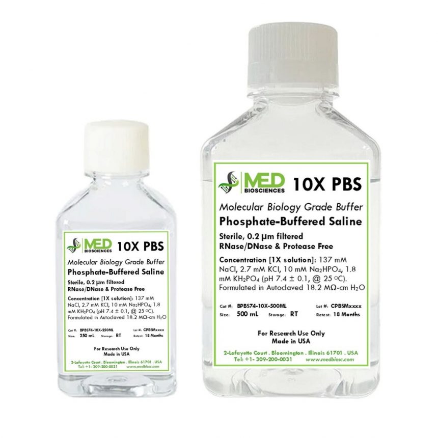 10X PBS – Phosphate Buffered Saline (pH 7.4, Sterile-Filtered, DNase ...