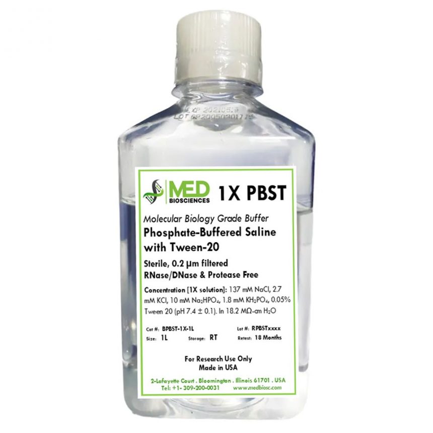 1X PBST – Phosphate Buffered Saline-Tween (with 0.05% Tween-20, Sterile ...